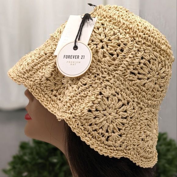 Forever 21 | Accessories | Nwt Forever2 Floppy Straw Hat With Granny ...